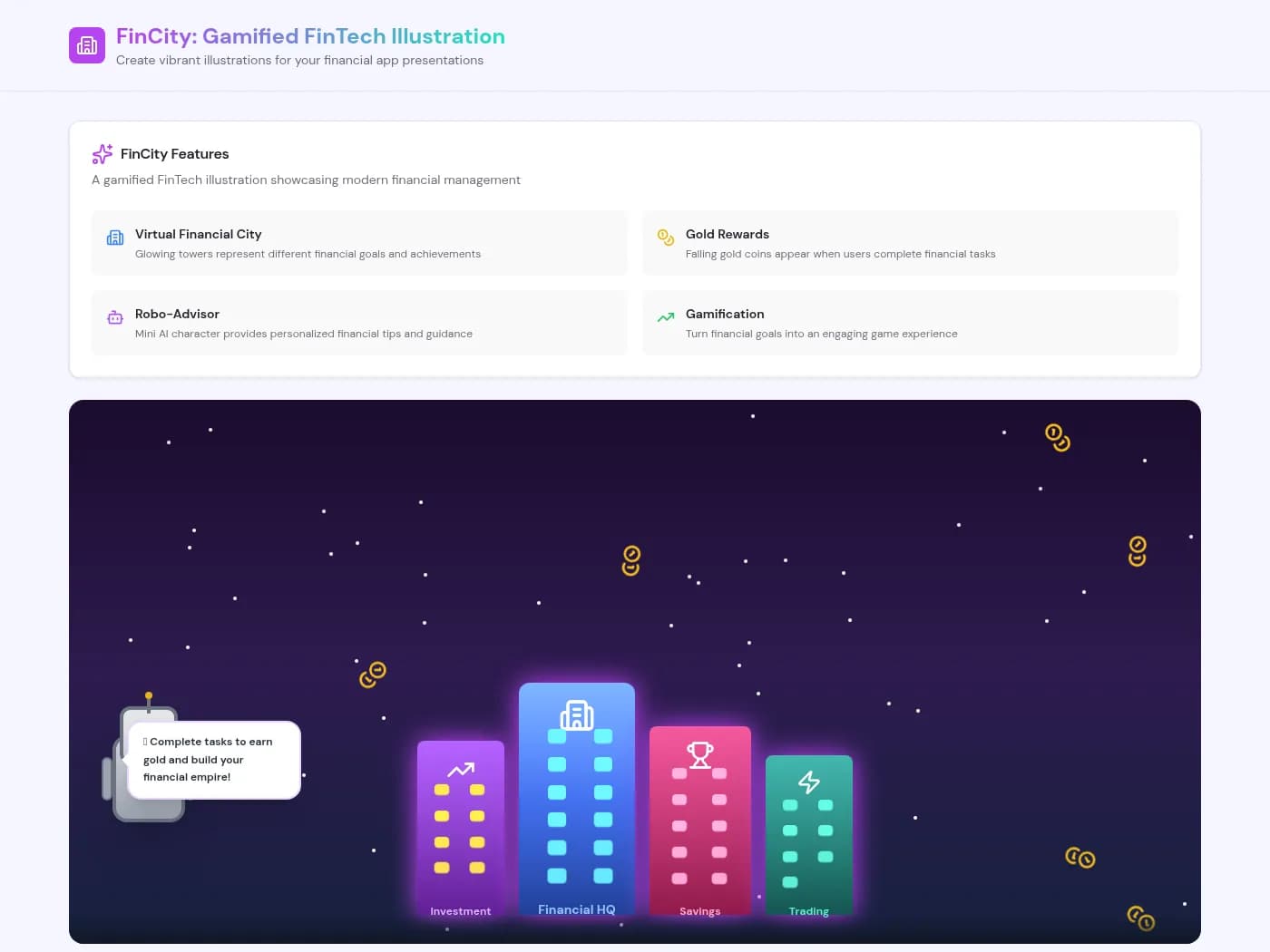 FinCity: Gamified FinTech Illustration Generator
