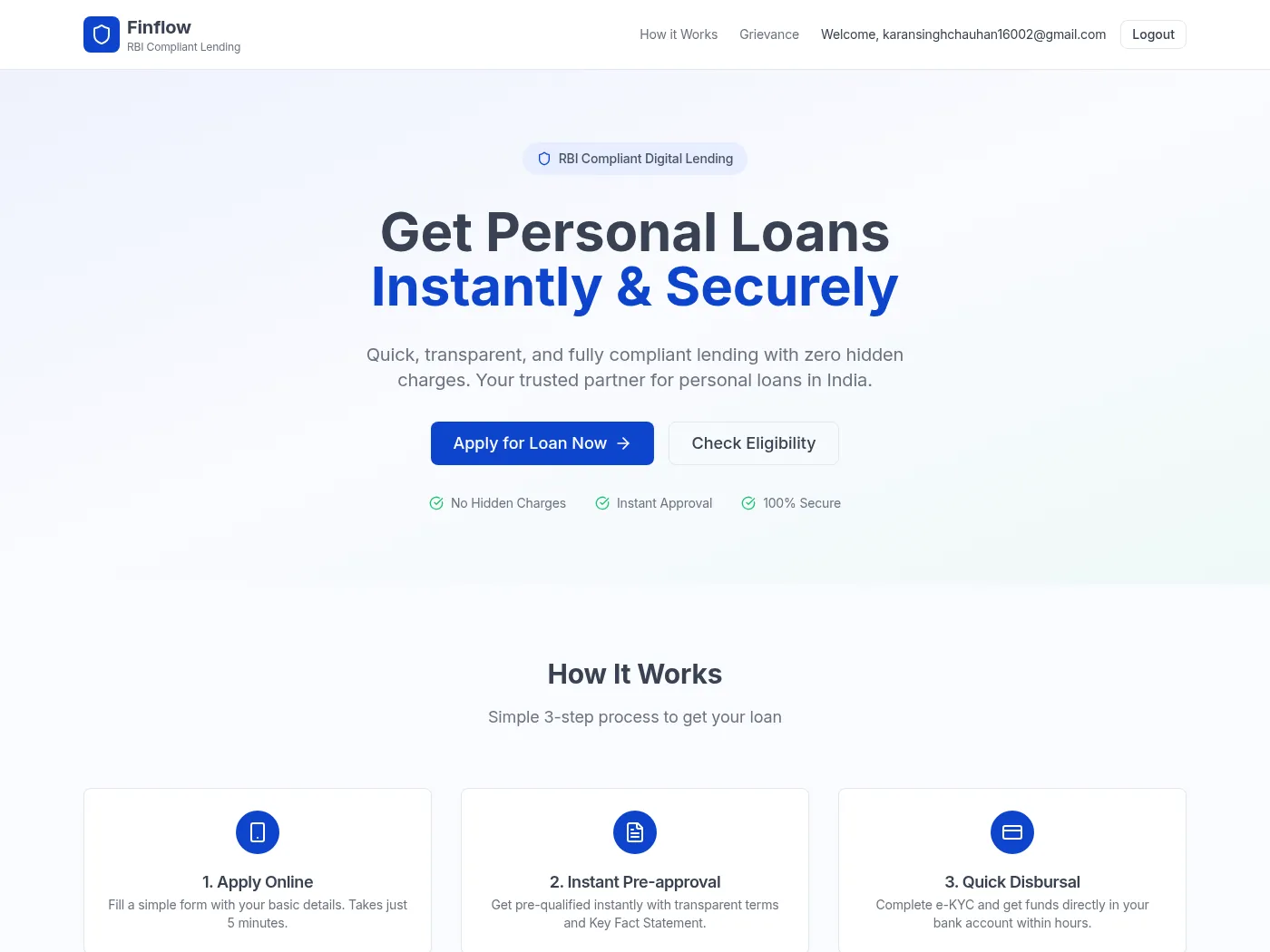 Finflow - RBI-Compliant Digital Lending Platform for India