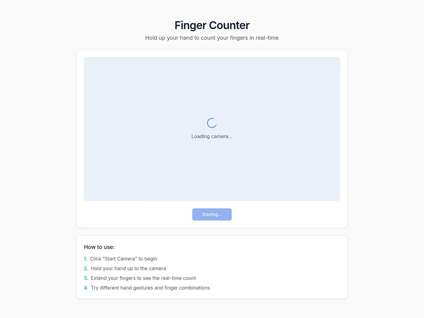 Finger Counter Webpage