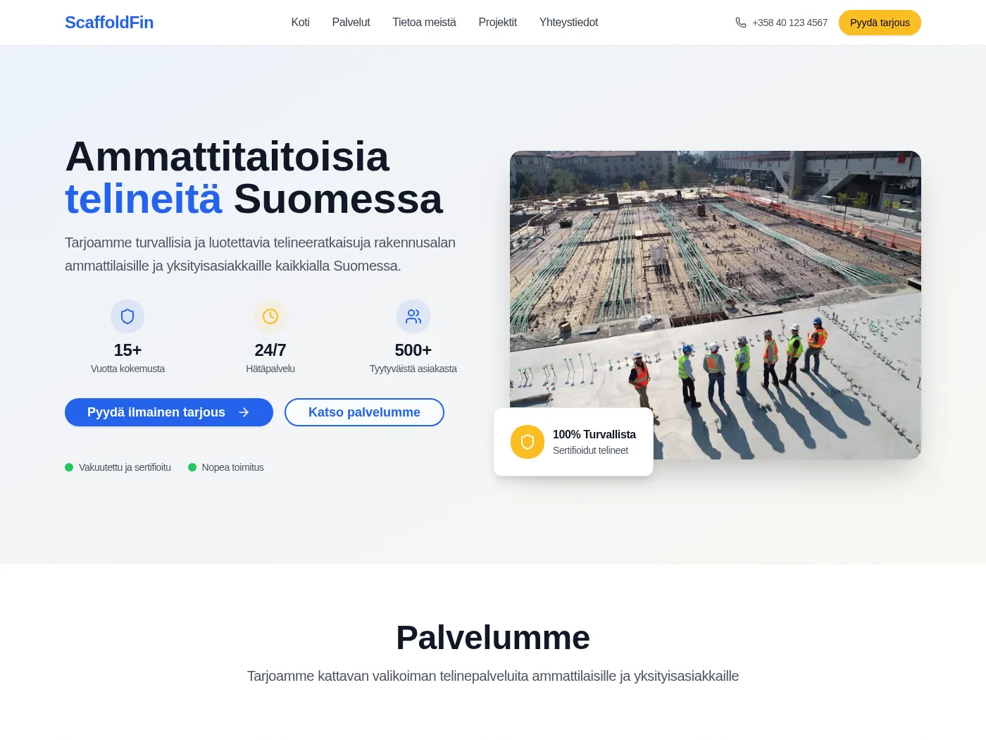Finnish Scaffolding Services Portal