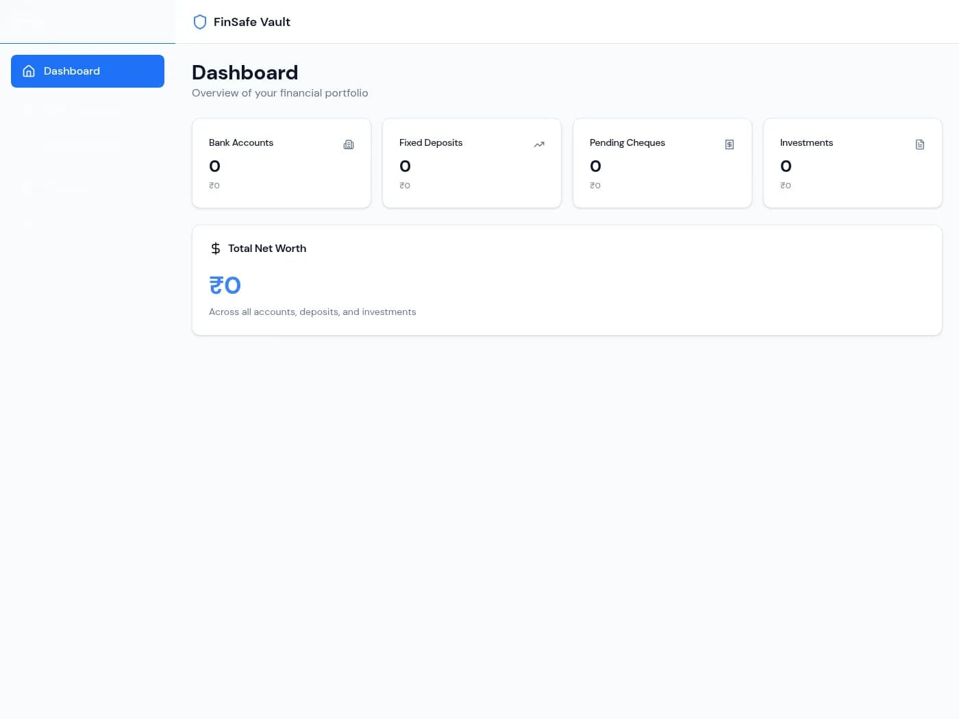 FinSafe Vault: Bank & Investment Organizer