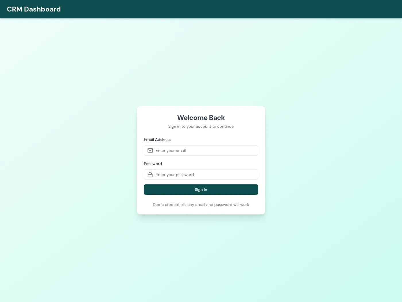 Finsera Ventures CRM Dashboard