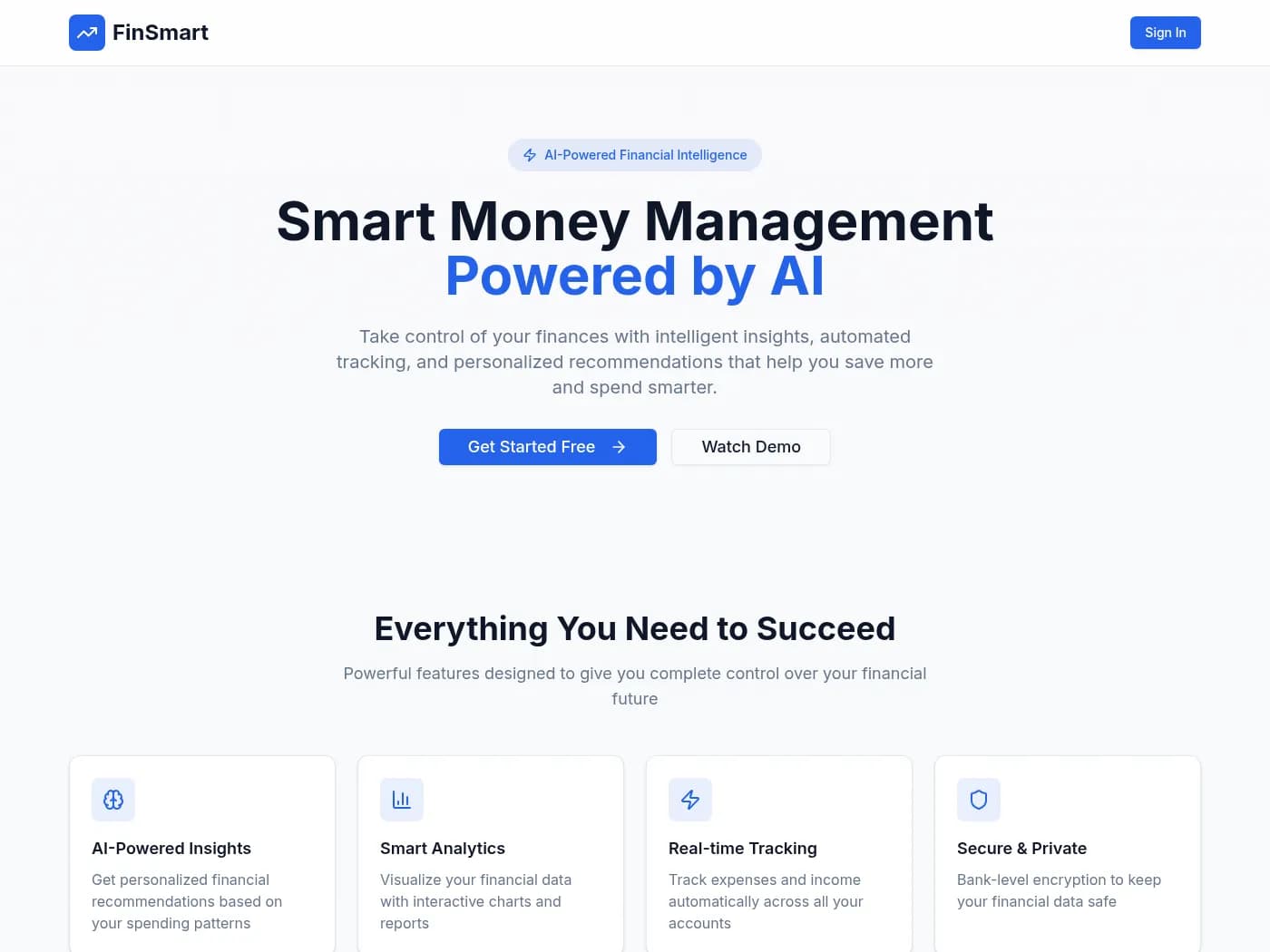 FinSmart: AI-Powered Fintech Dashboard