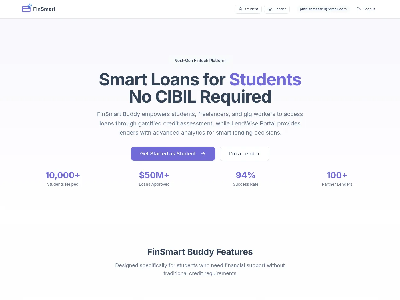 FinSmart Buddy & LendWise Portal: A PWA Fintech Platform for Students & Lenders