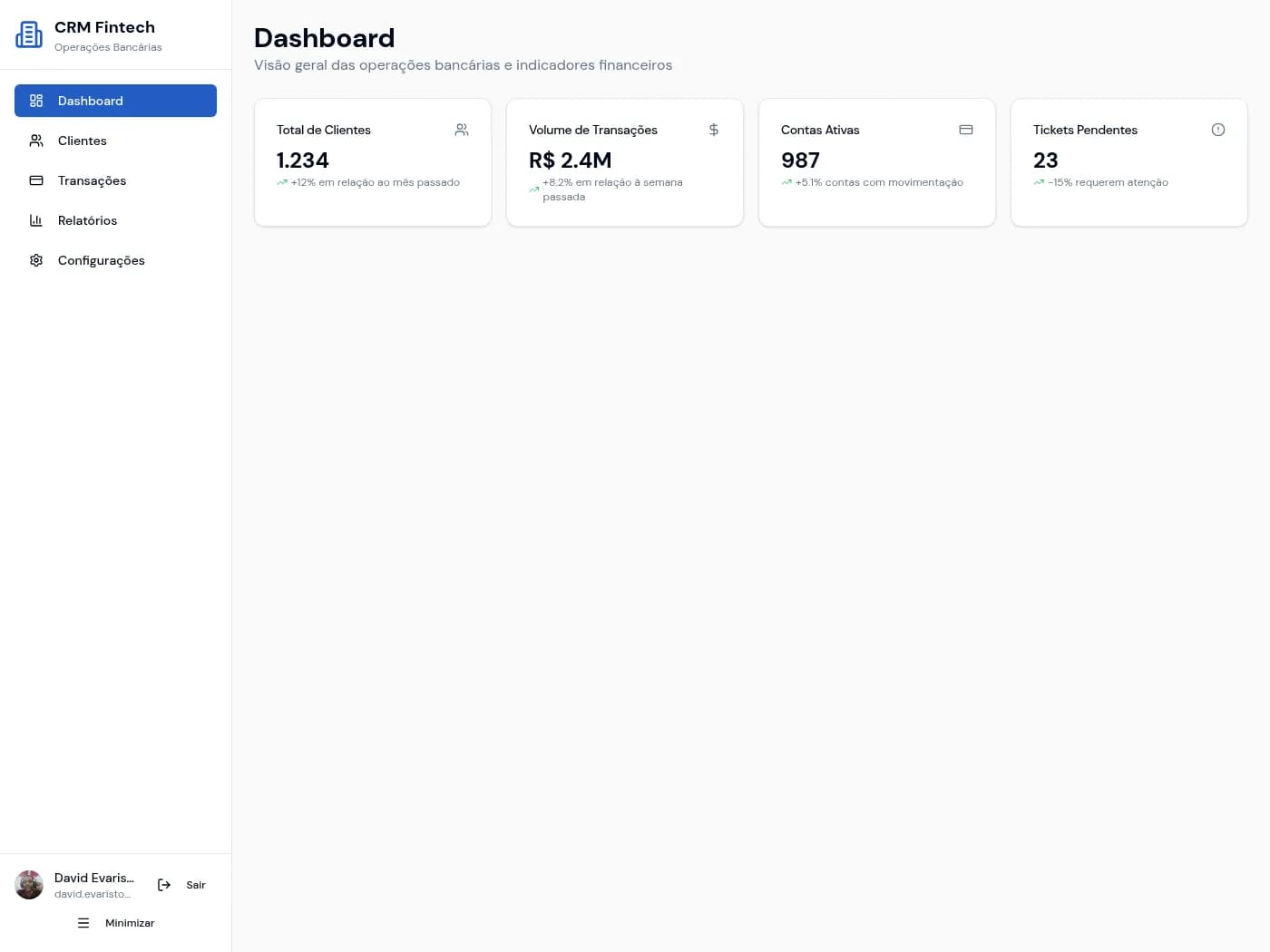Fintech CRM Platform for Internal Banking Operations