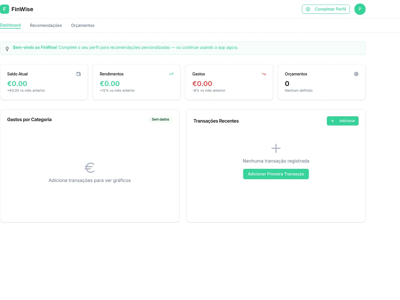 FinWise: Web App de Gestão Financeira Pessoal com IA e Acesso Imediato