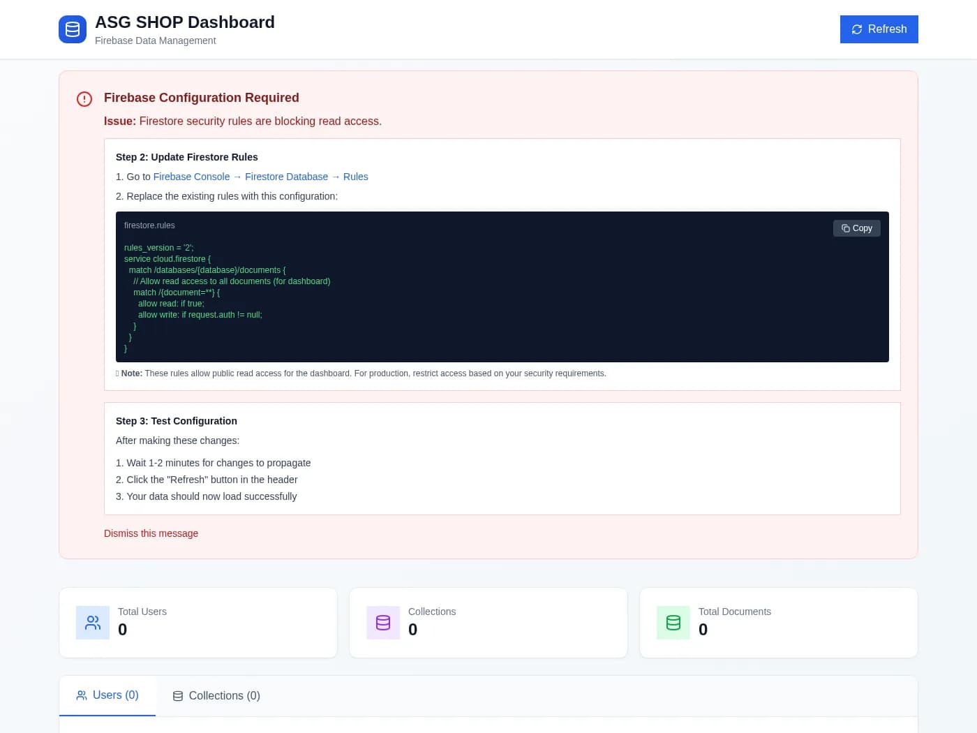 Firebase Q&A App User Data Dashboard