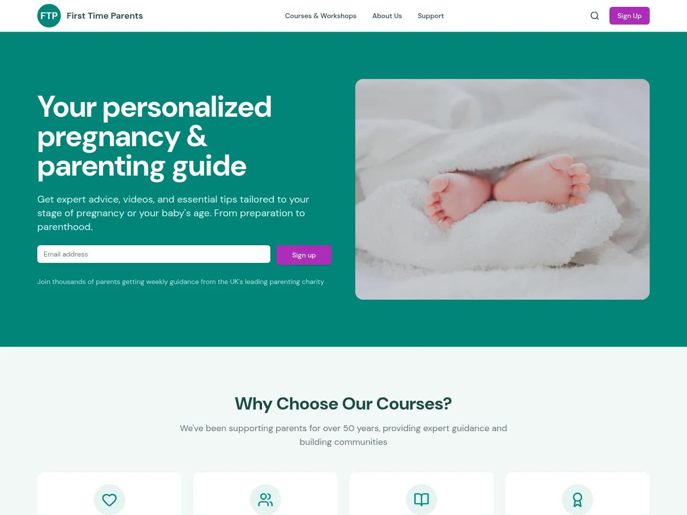 First-Time Parent Course Platform with NCT UK Clone and Additional Courses