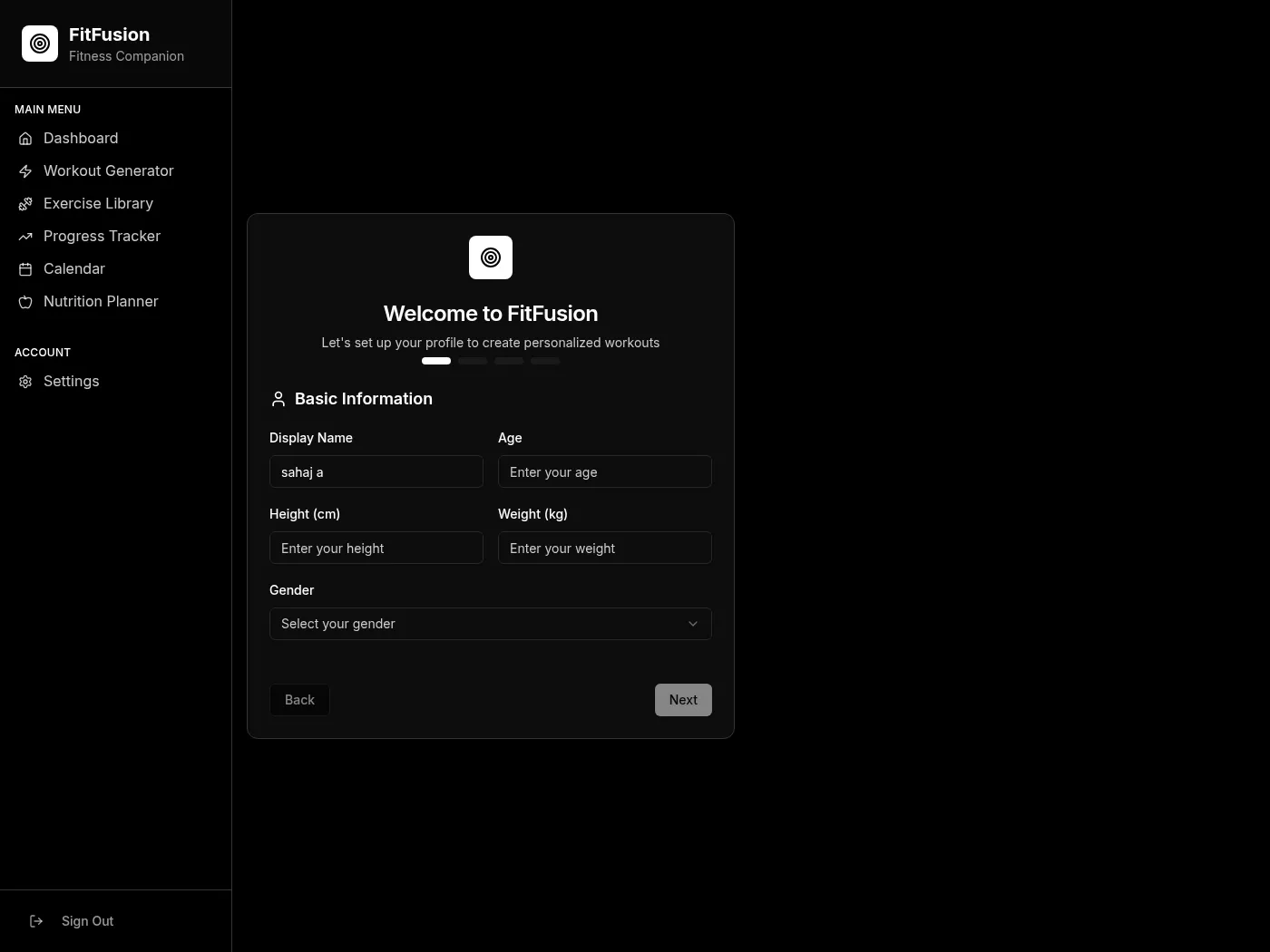 FitFusion: Personalized Workout & Fitness App for All Levels