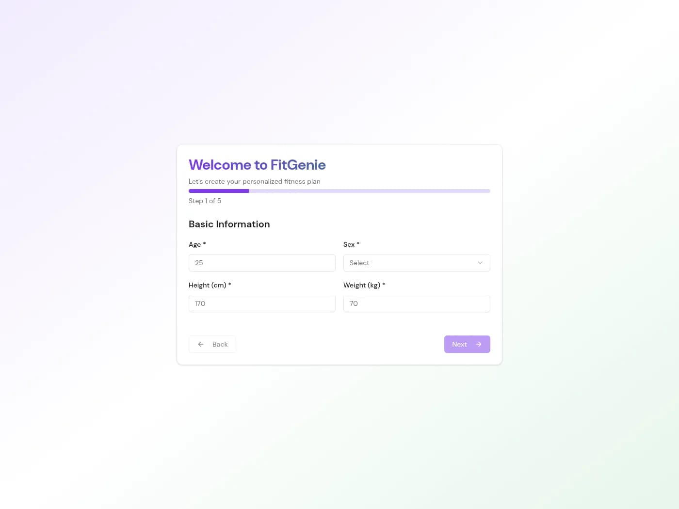 FitGenie: Personalized AI Fitness & Nutrition Coach App for Actionable JSON Plans