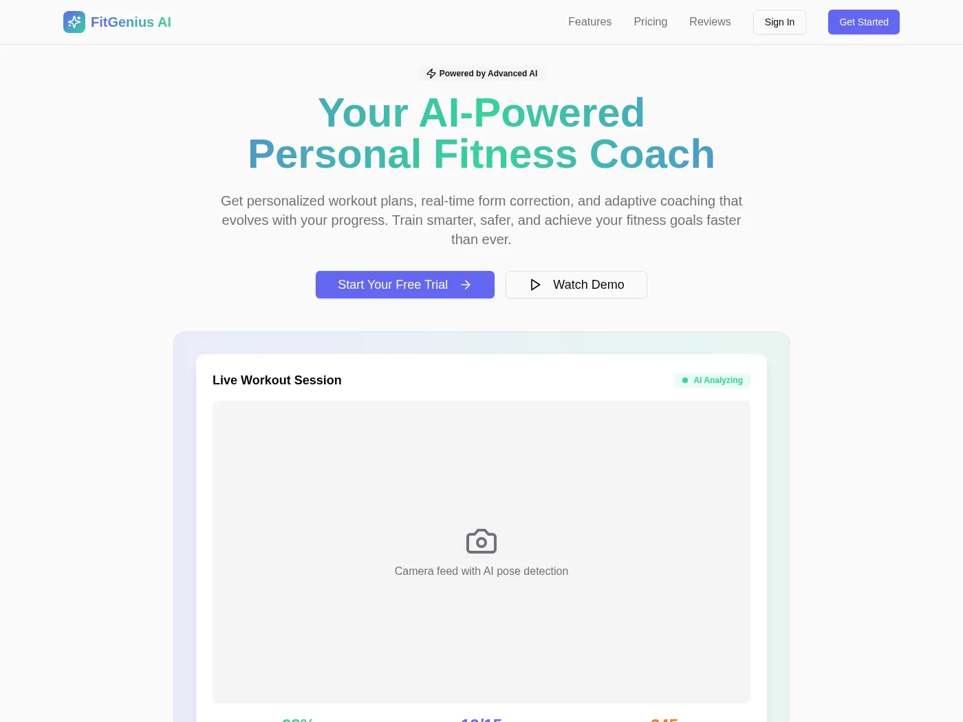 FitGenius AI: The Ultimate AI-Powered Personal Fitness Coach SaaS Platform