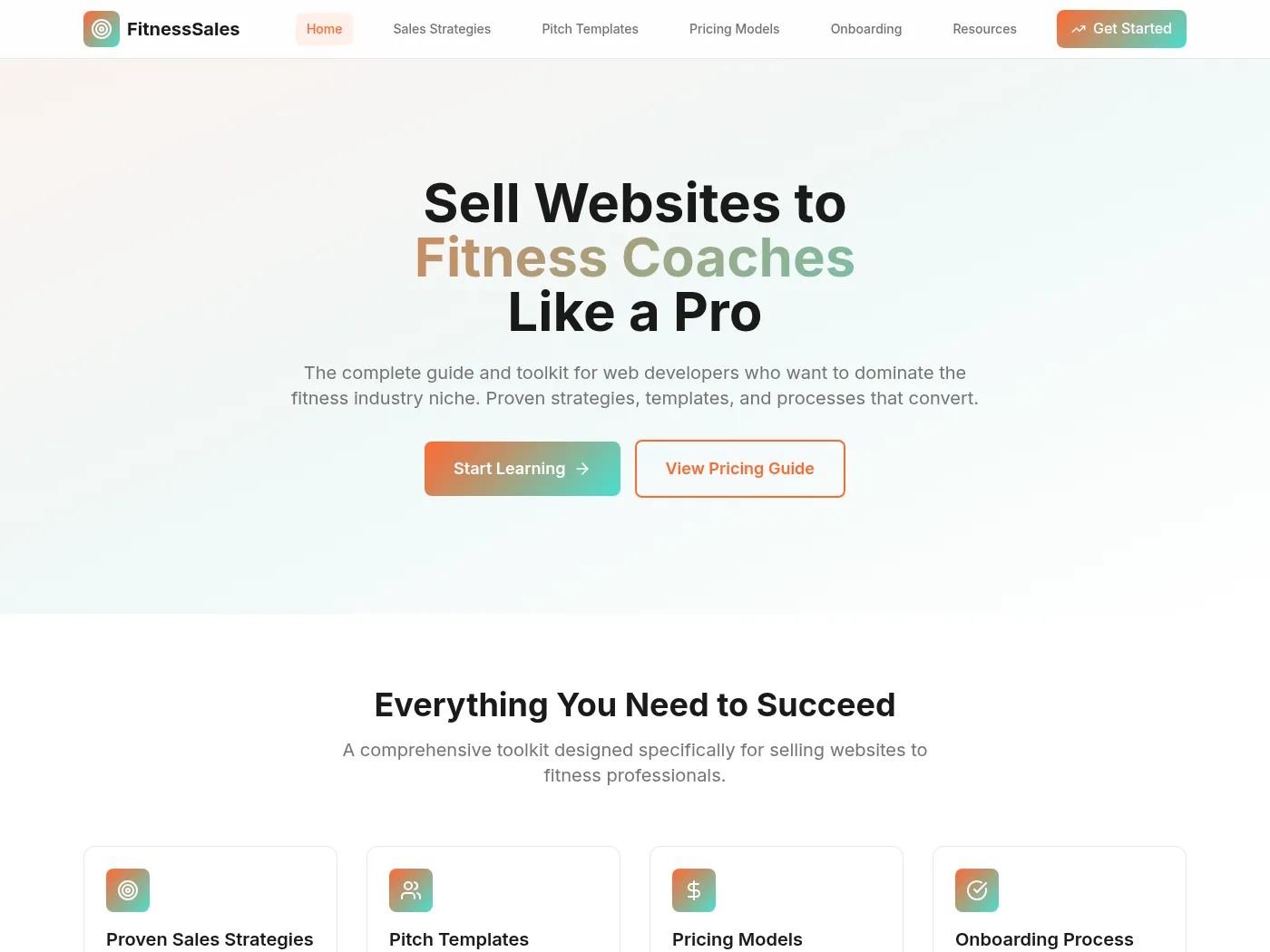 Fitness Coach Website Sales Guide