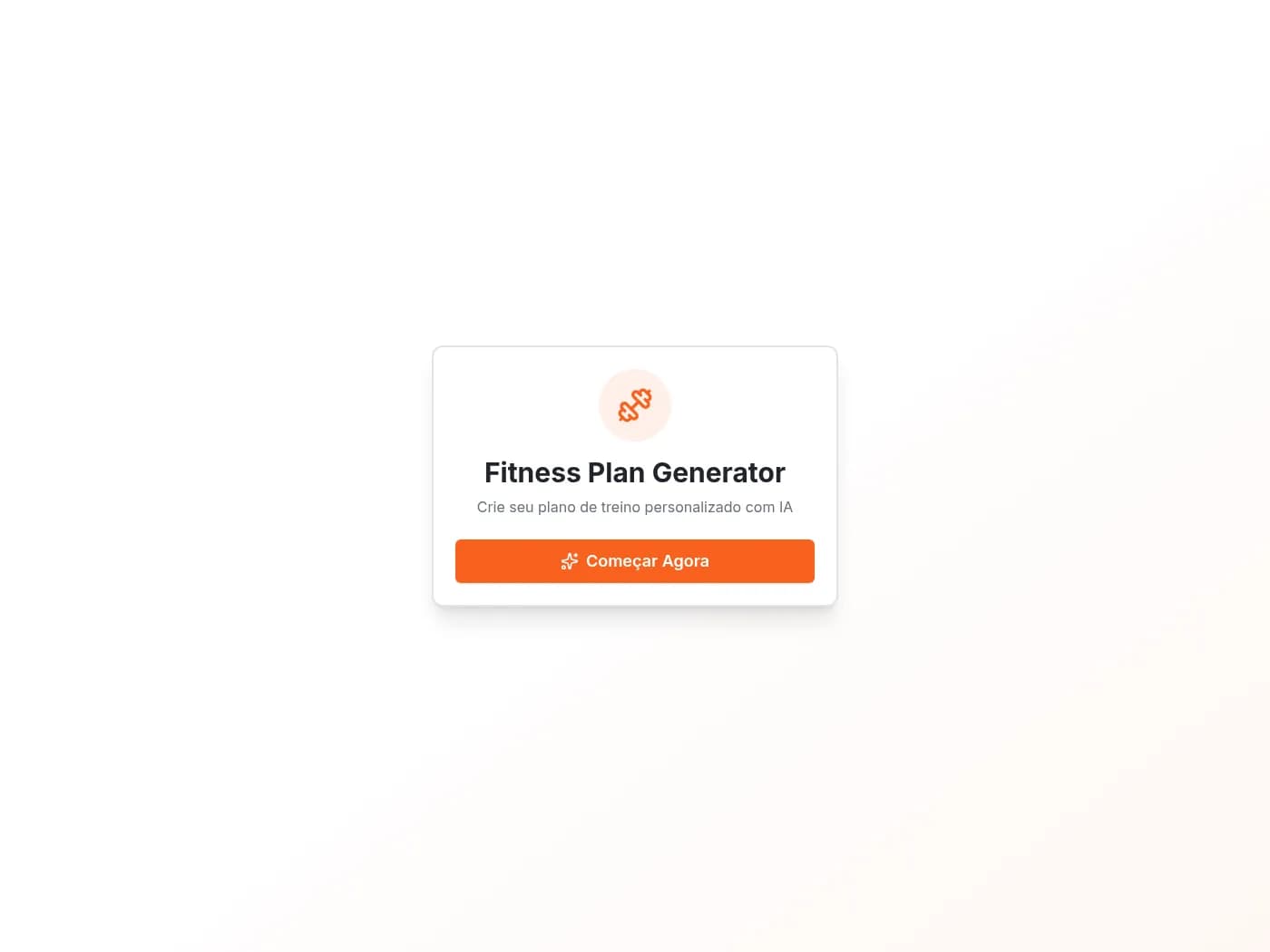 Fitness Custom Plan Generator