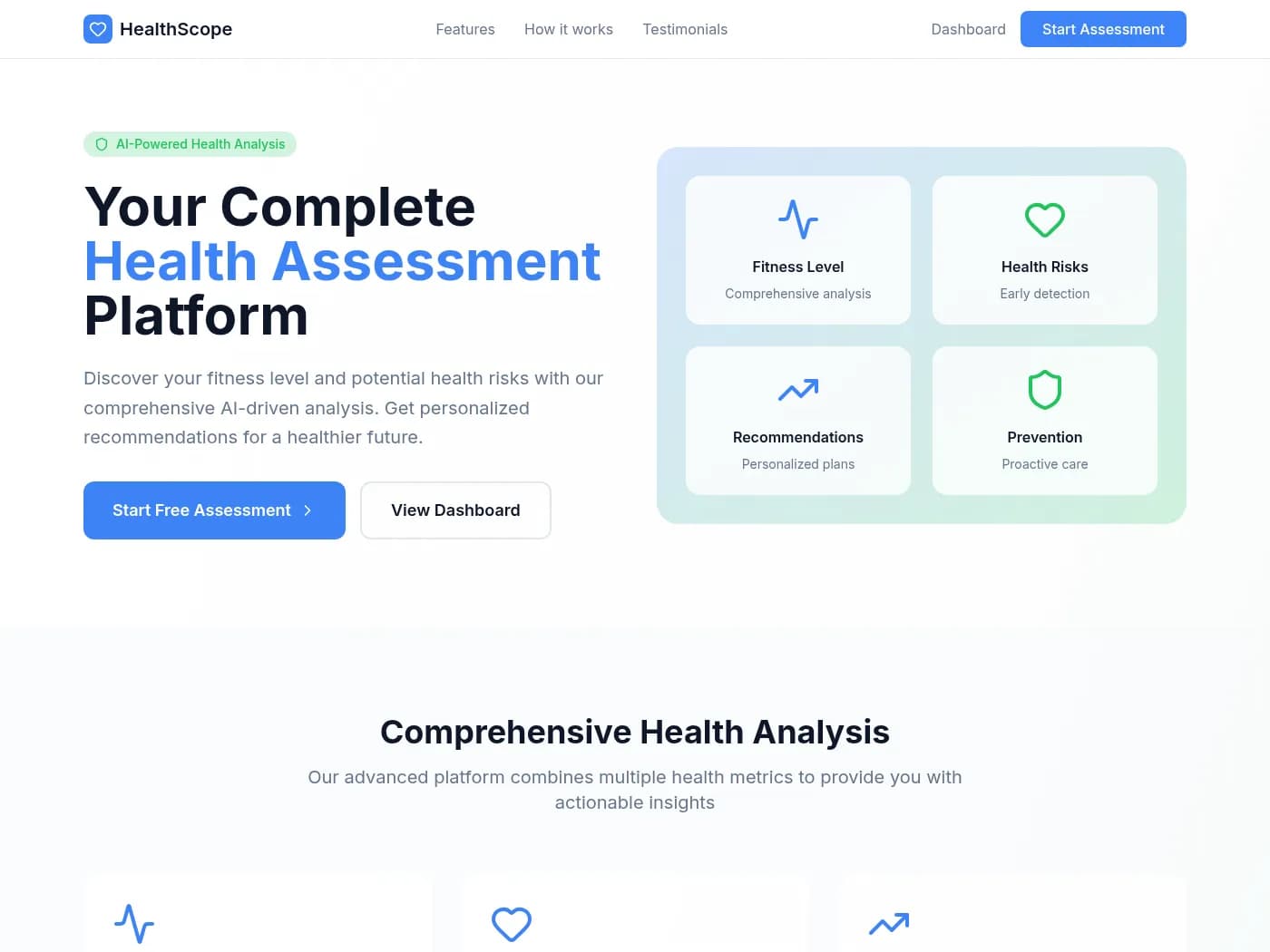 Fitness and Health Condition Detector Website