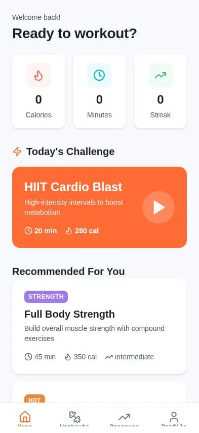 Workout Routine Fitness App