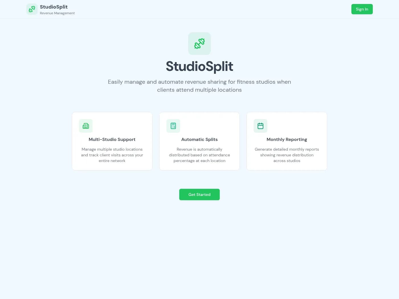 Fitness Studio Revenue Split Platform