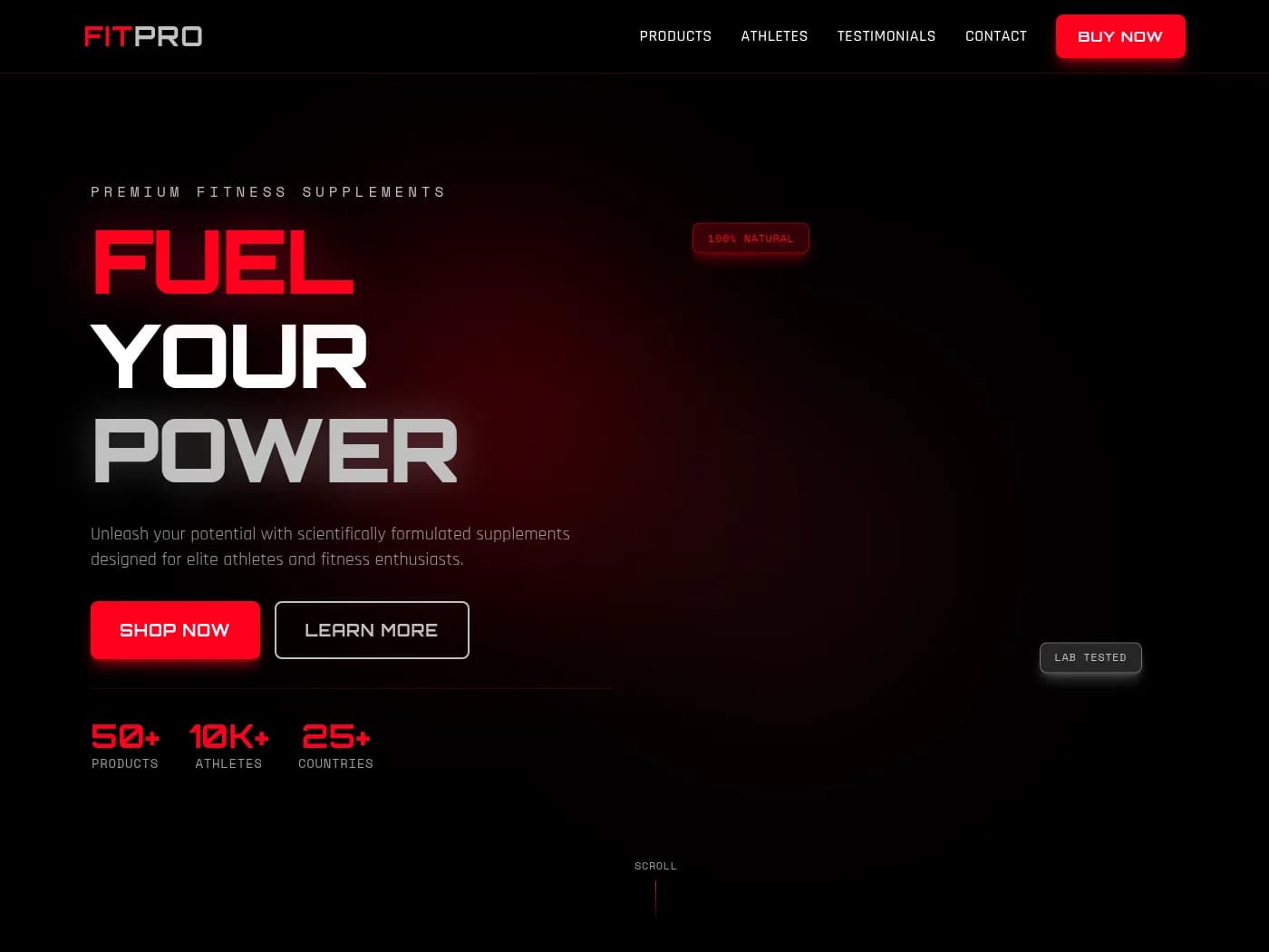 FITPRO 3D Animated Fitness Brand Website