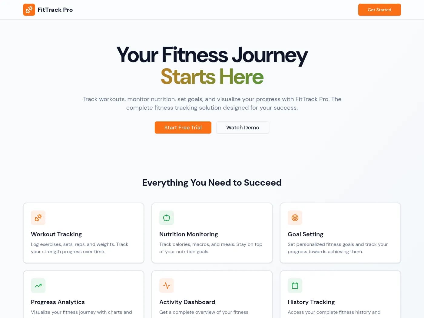FitTrack Pro: Comprehensive Fitness App