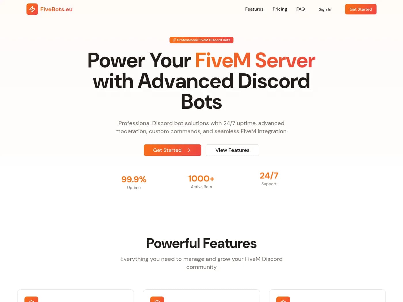 FiveBots.eu - Animated FiveM Discord Bot Web Panel