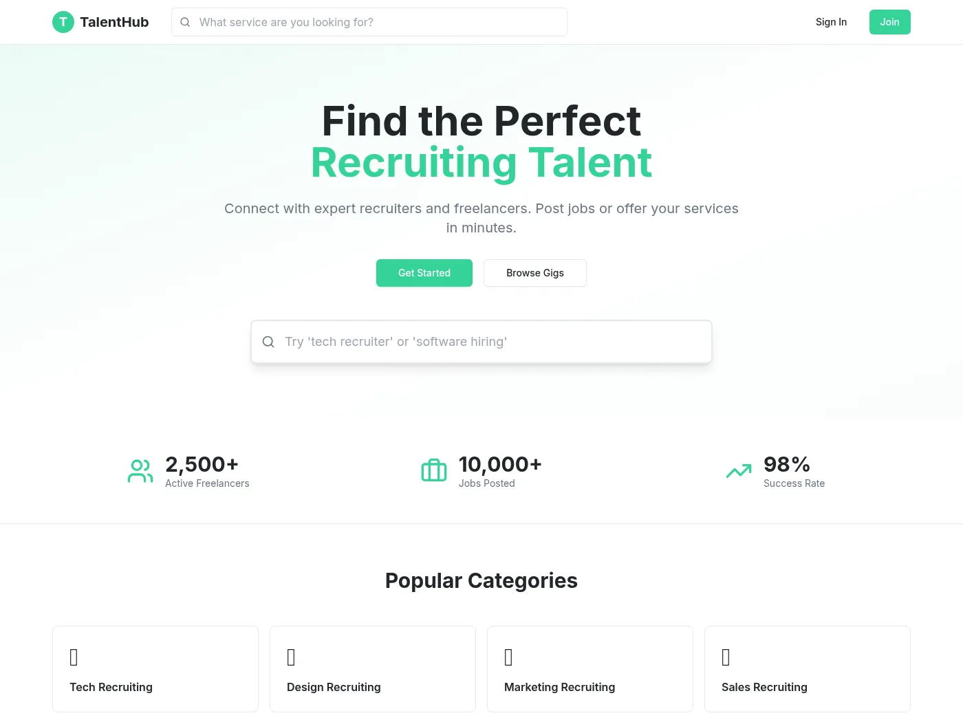 TalentHub: A Fiverr-Style Marketplace for Recruiters and Freelancers