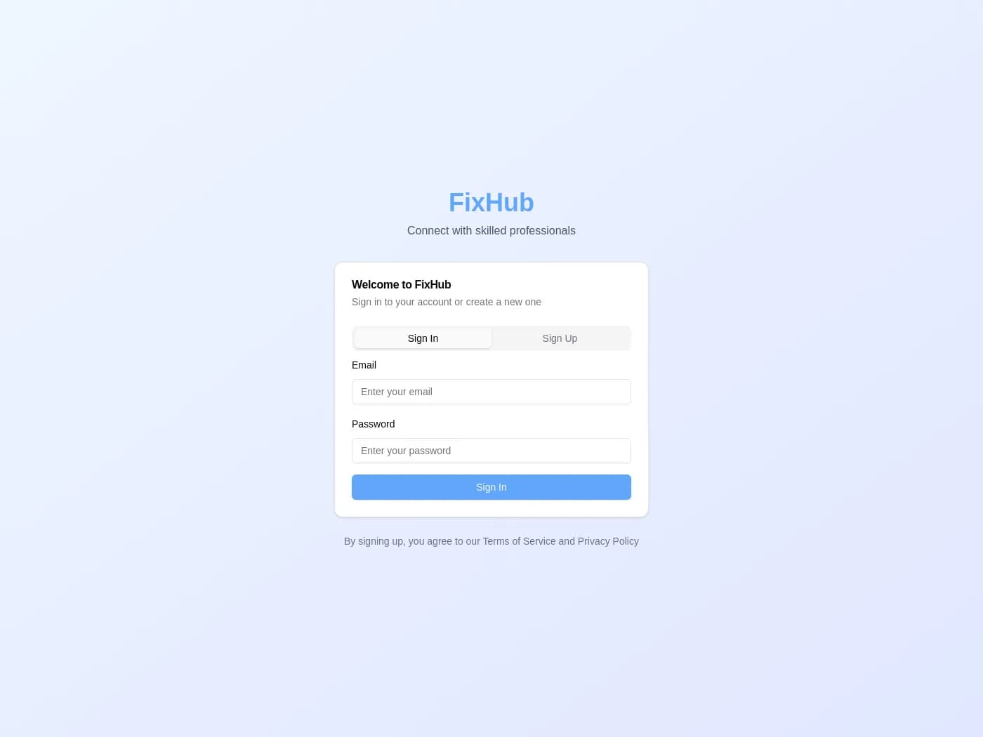 FixHub - Handyman & Trade Services Marketplace