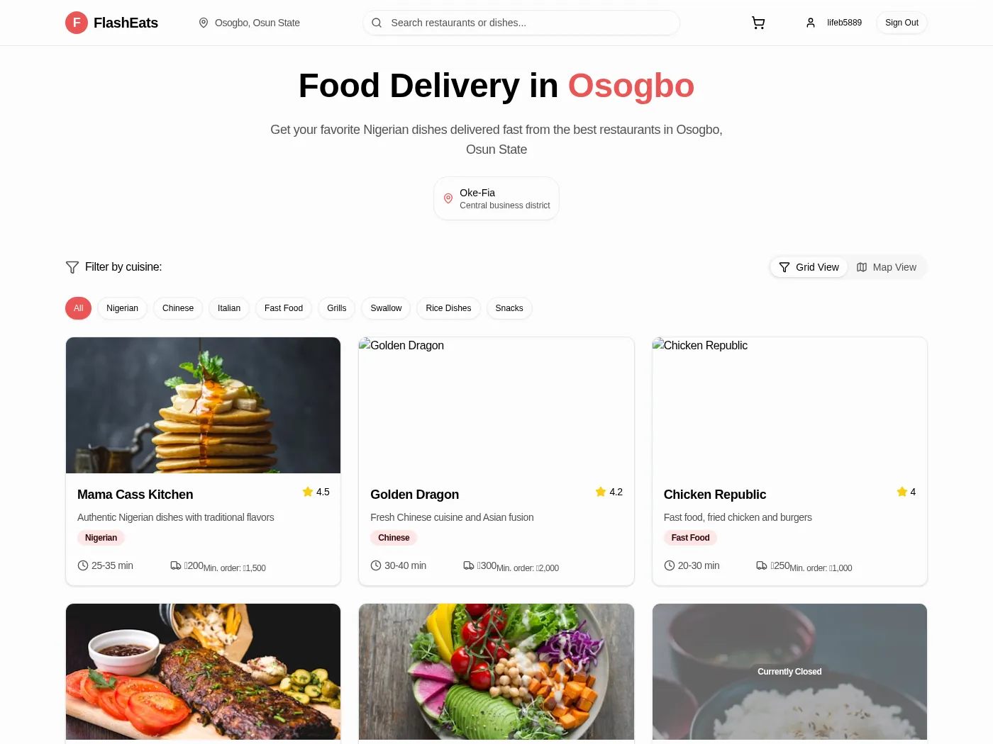 FlashEats: Food Delivery App for Osogbo