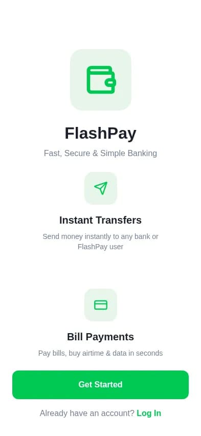 FlashPay – Modern Mobile Banking App