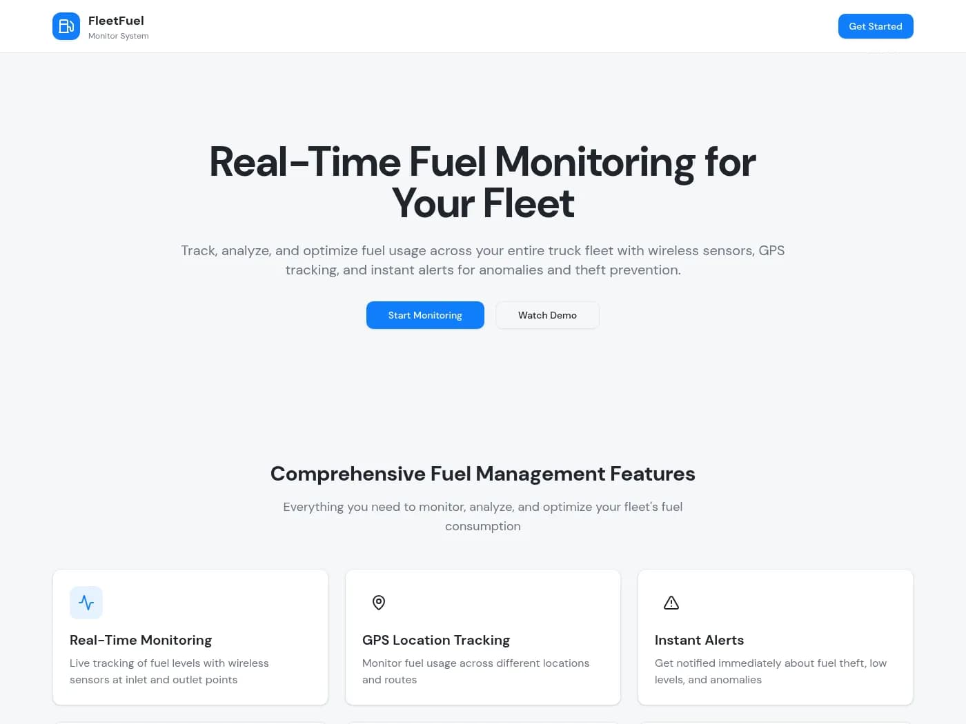 Fleet Fuel Monitoring System with Wireless Sensor Integration