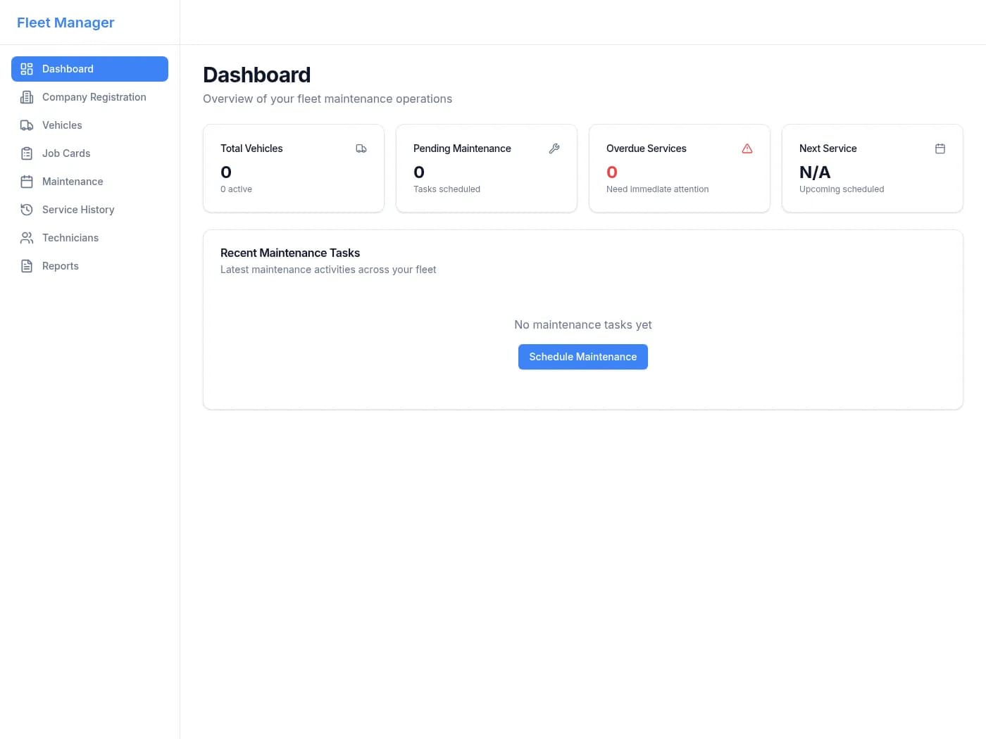 Fleet Maintenance Service Web Application