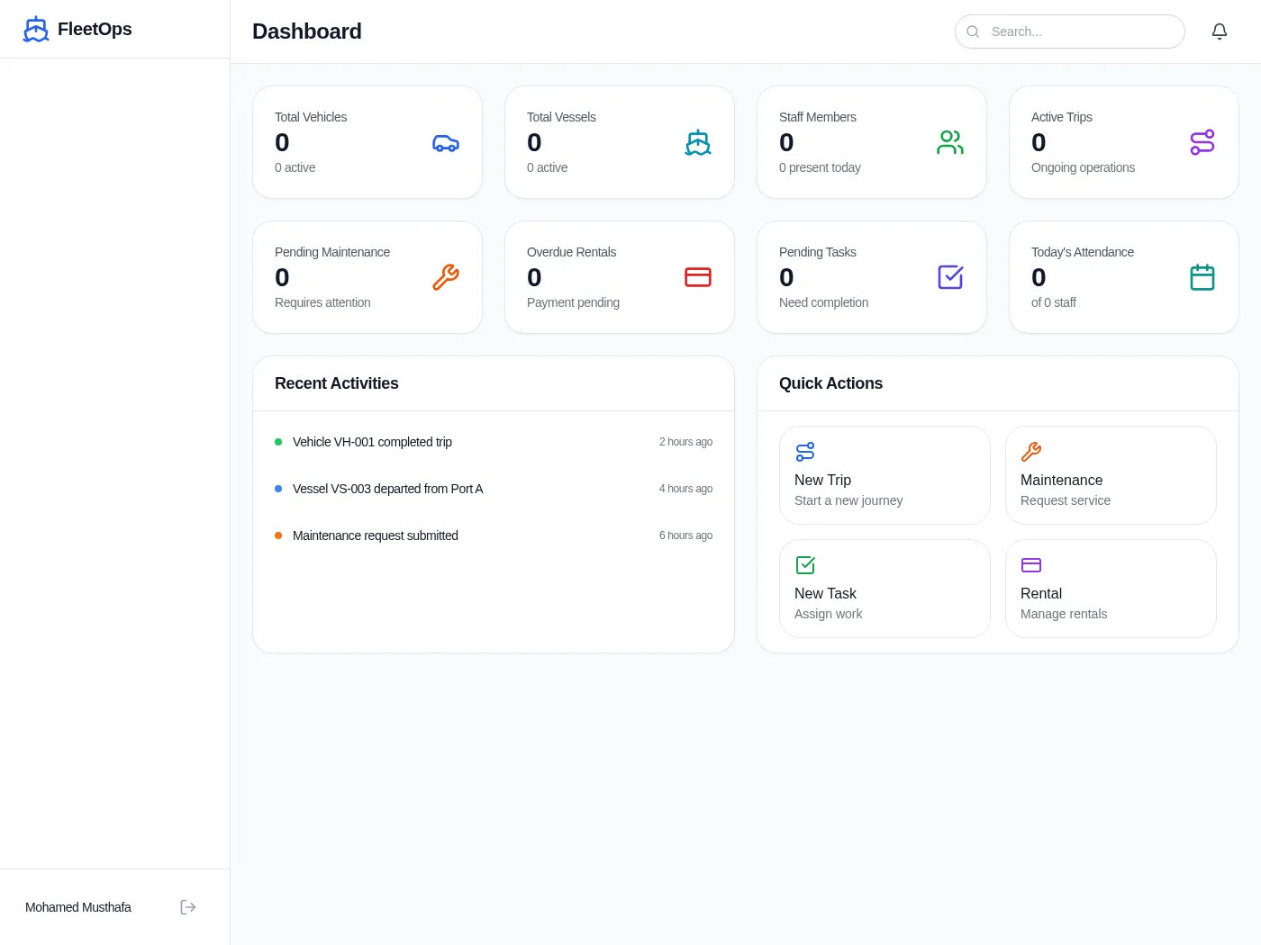Fleet and Operations Management Dashboard