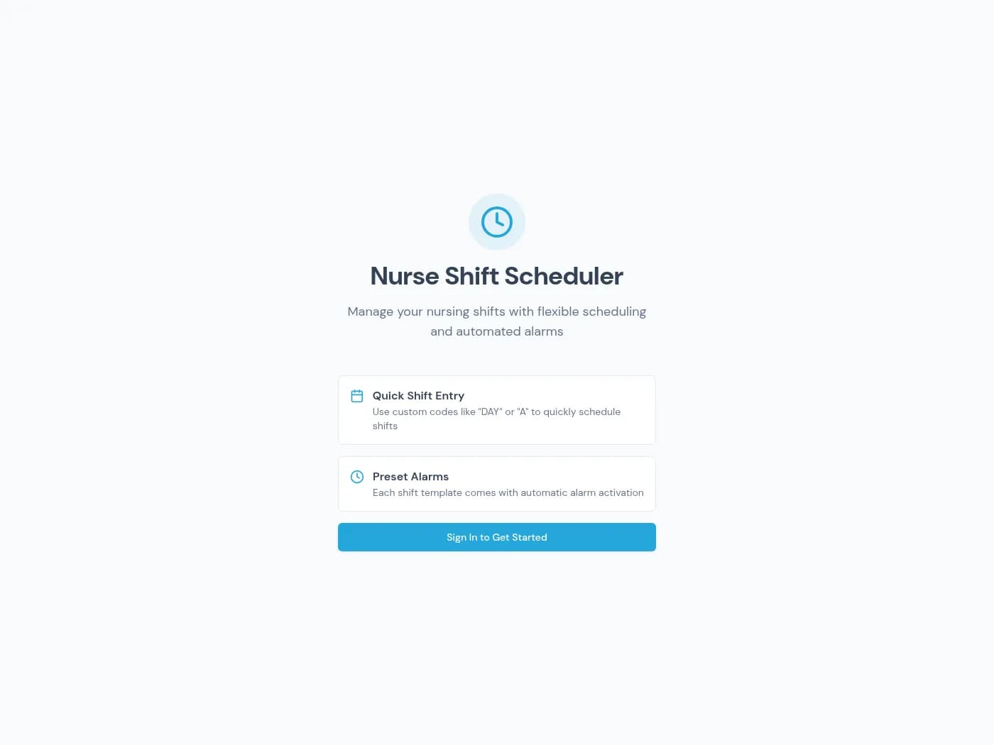Flexible Nurse Shift Scheduler with Automated Shift Alarms