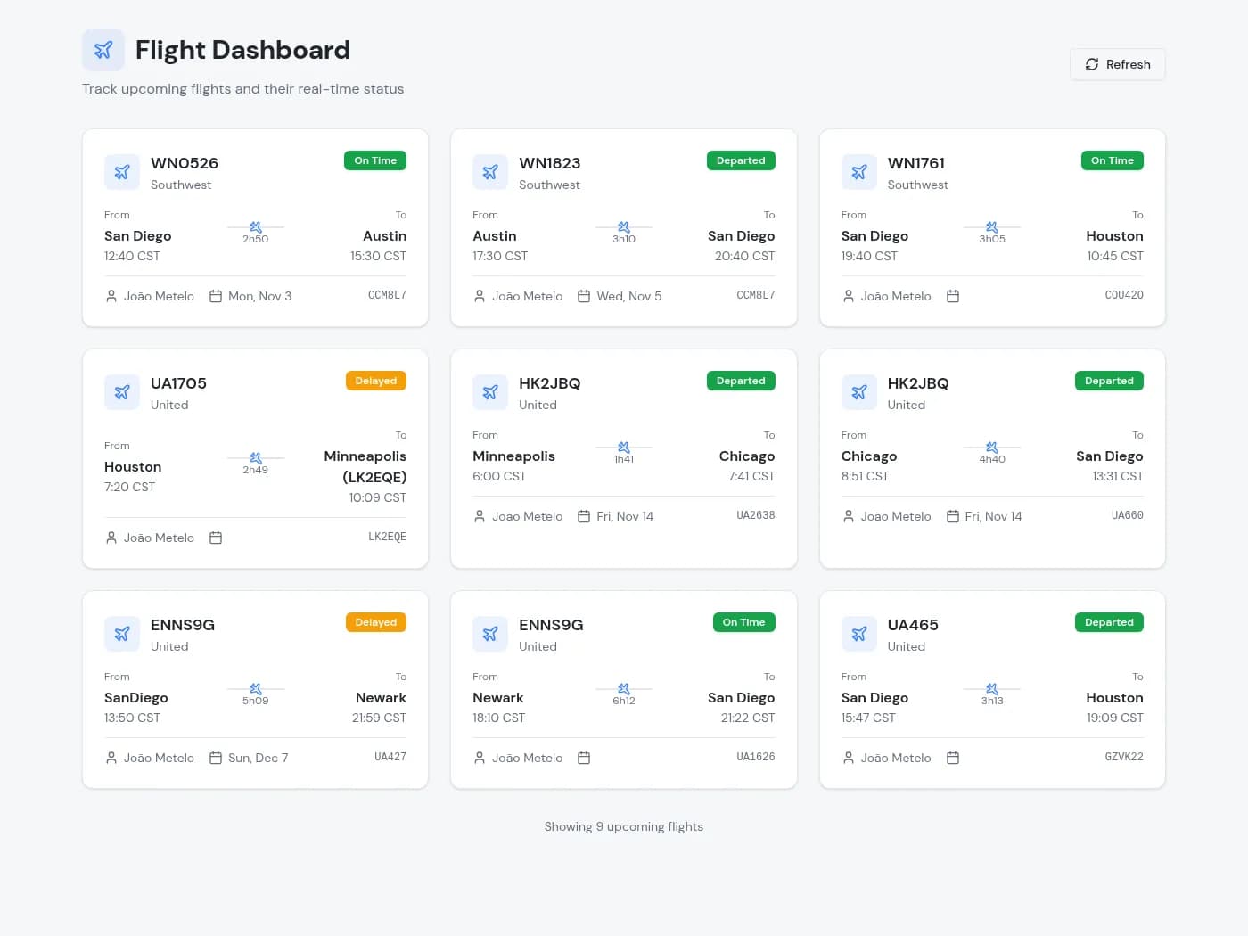 Flight Dashboard for Google Sheets Integration