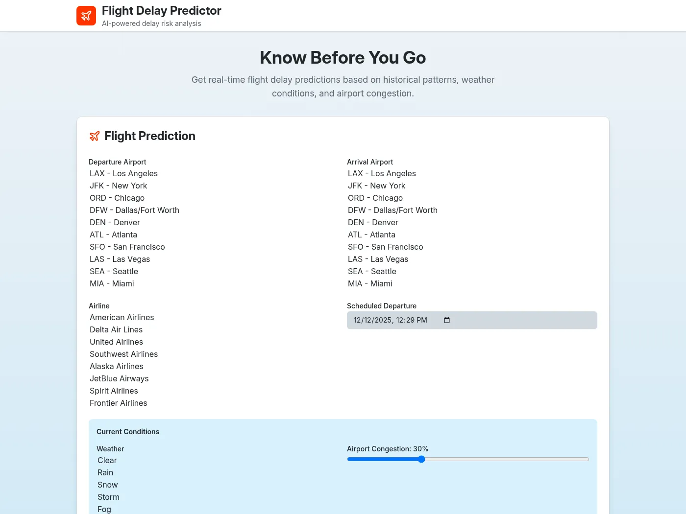 Flight Delay Predictor