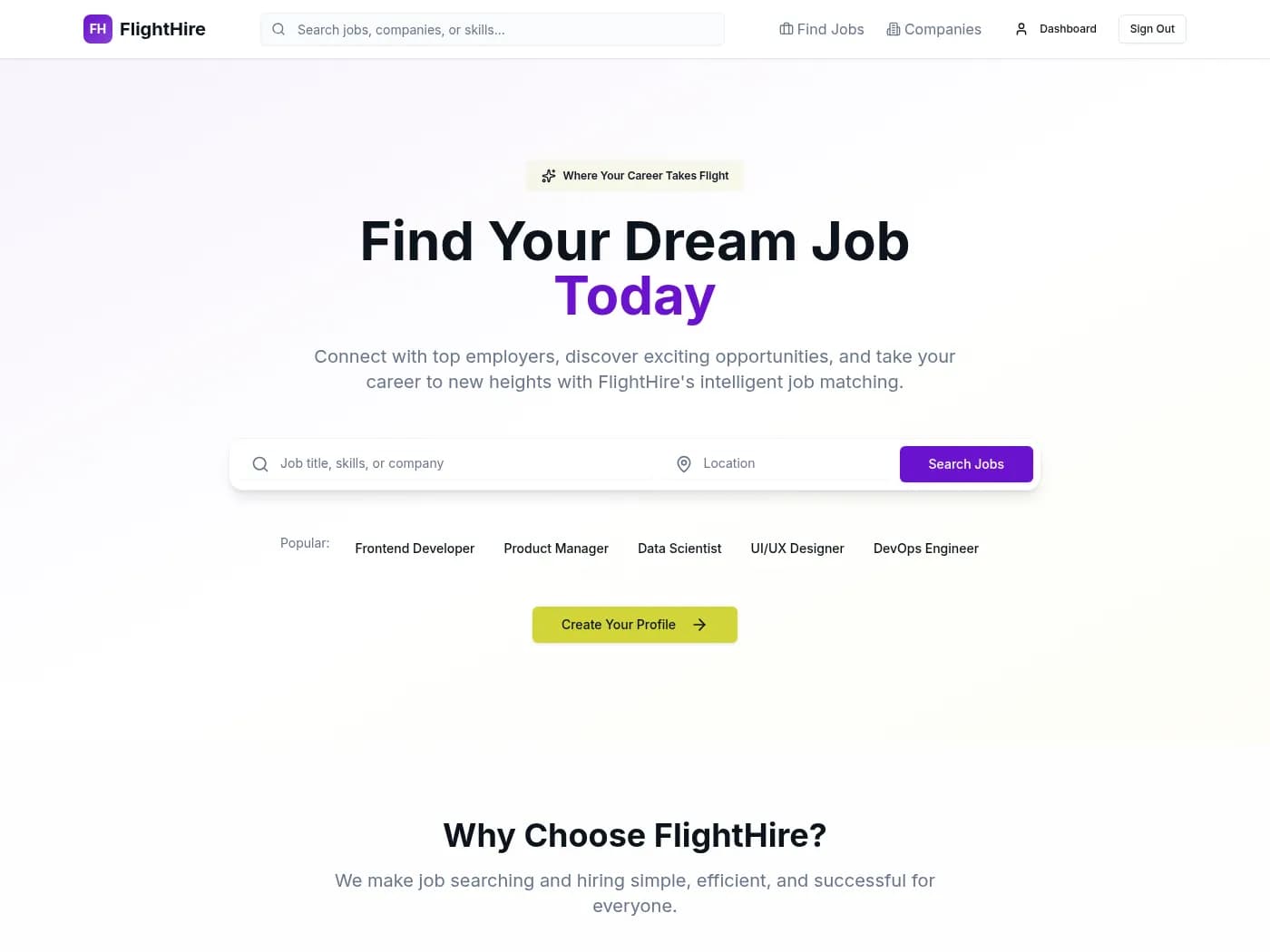 FlightHire – Professional Job Board Platform for Modern Candidates and Employers