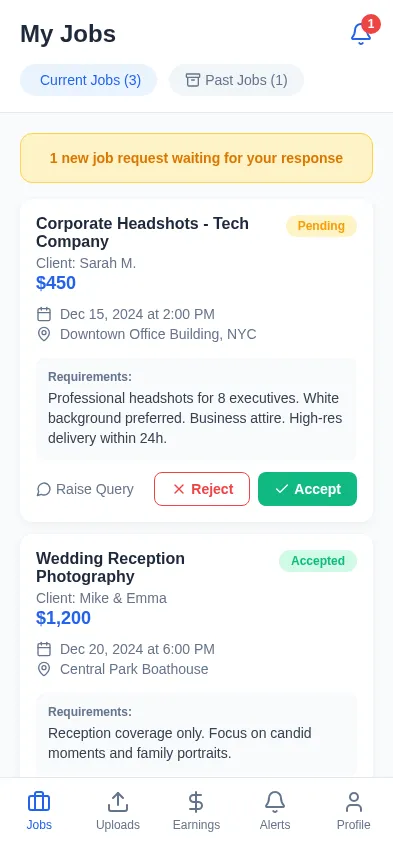 Flinttr Photographer Mobile App UI Kit