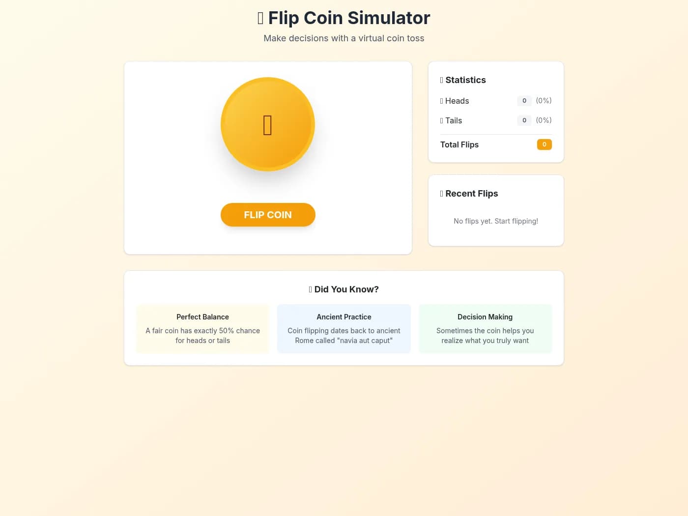 Flip Coin Simulator