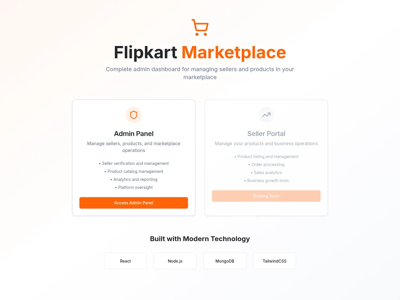 Flipkart-like Marketplace Admin Dashboard (MERN Stack)