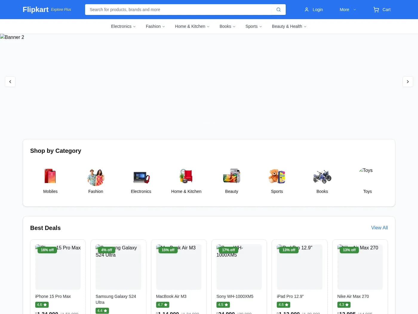 Flipkart E-commerce Web Clone