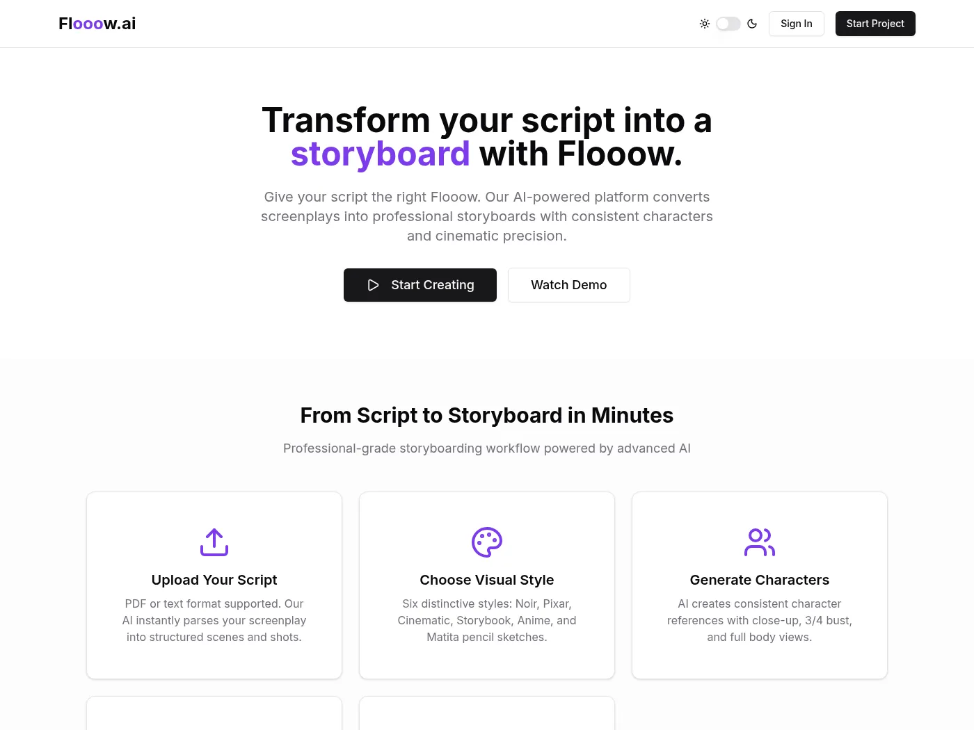 Flooow.ai — AI-Powered Script-to-Storyboard Generator