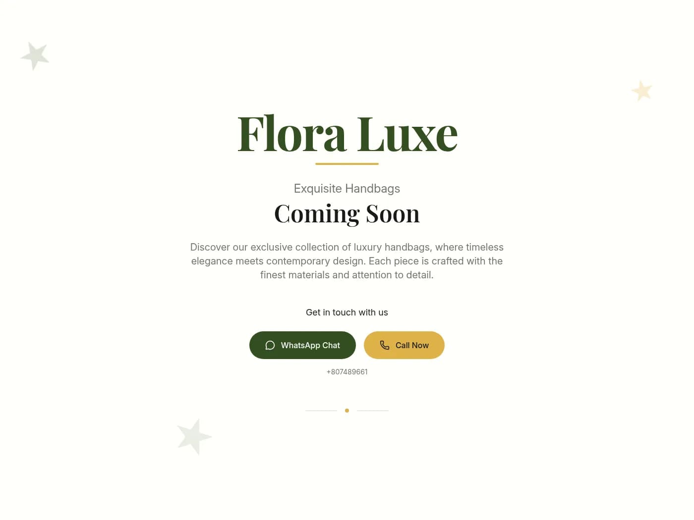 Flora Luxe Handbag Coming Soon Page