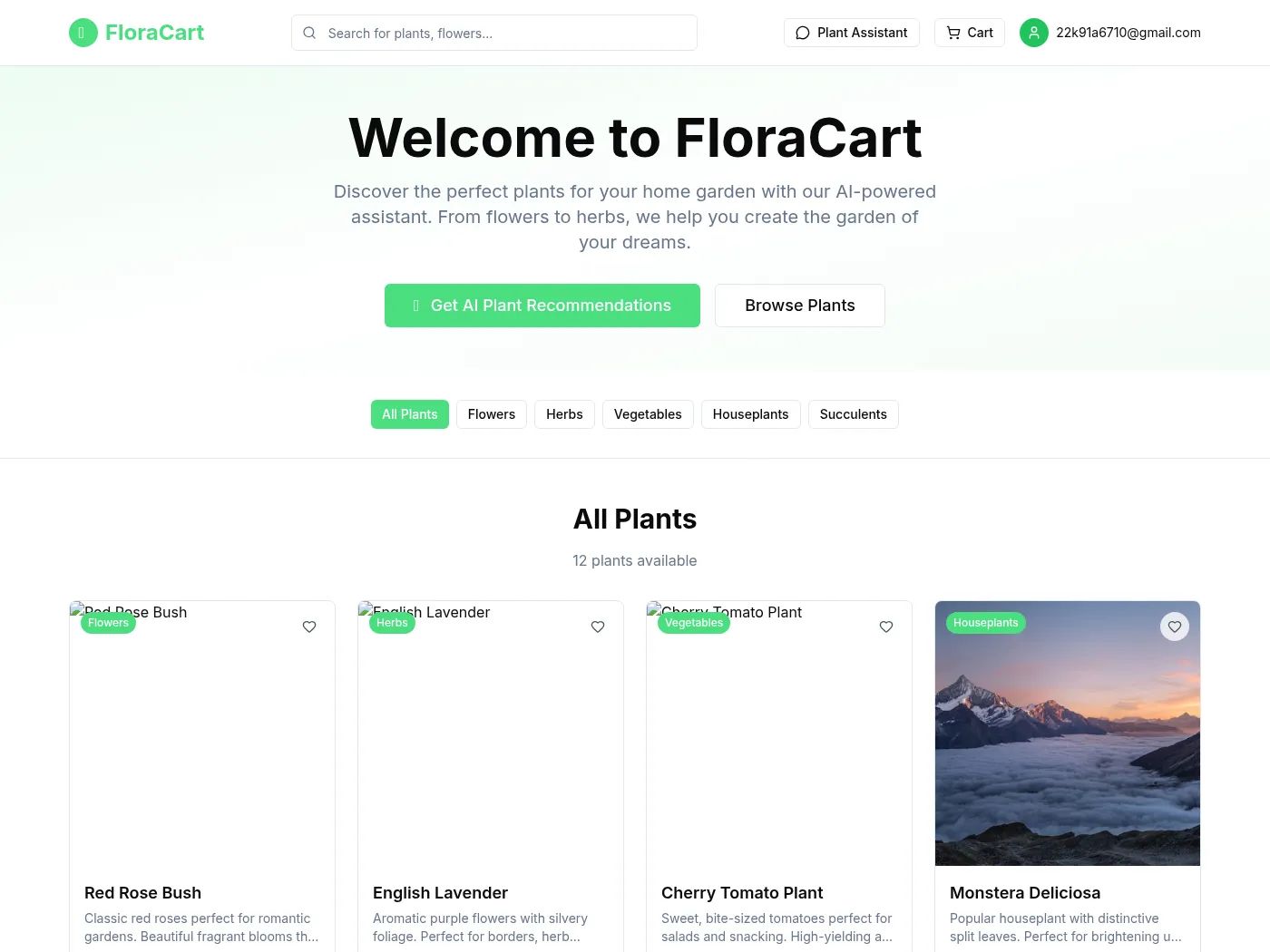 FloraCart: AI-Powered Home Garden E-commerce Platform