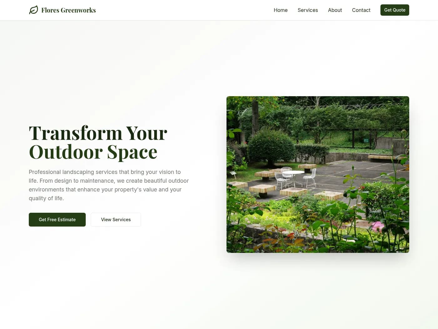 Flores Greenworks Landscaping Website
