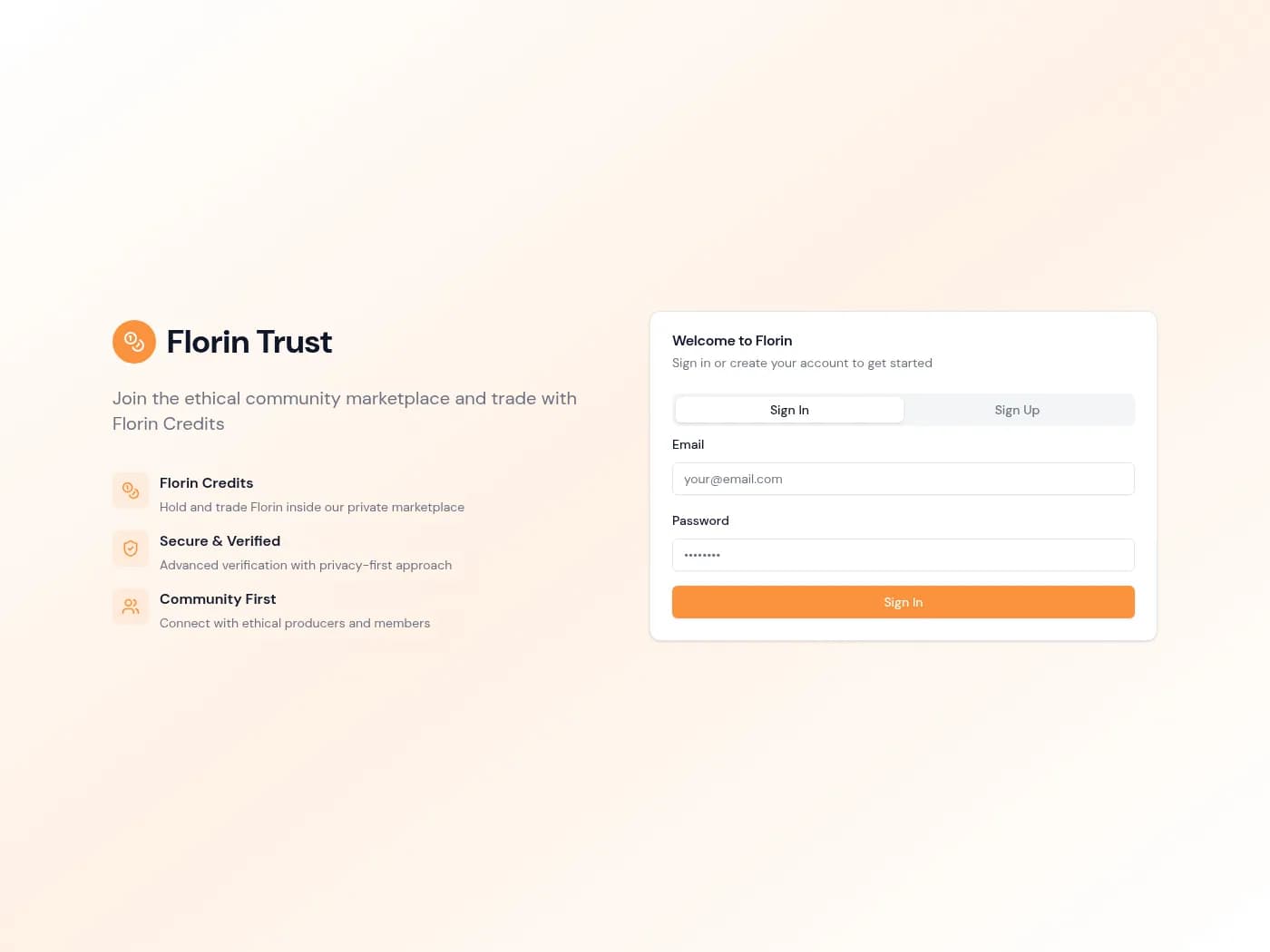 Florin App — Ethical Community & Marketplace Platform (Beta Core)