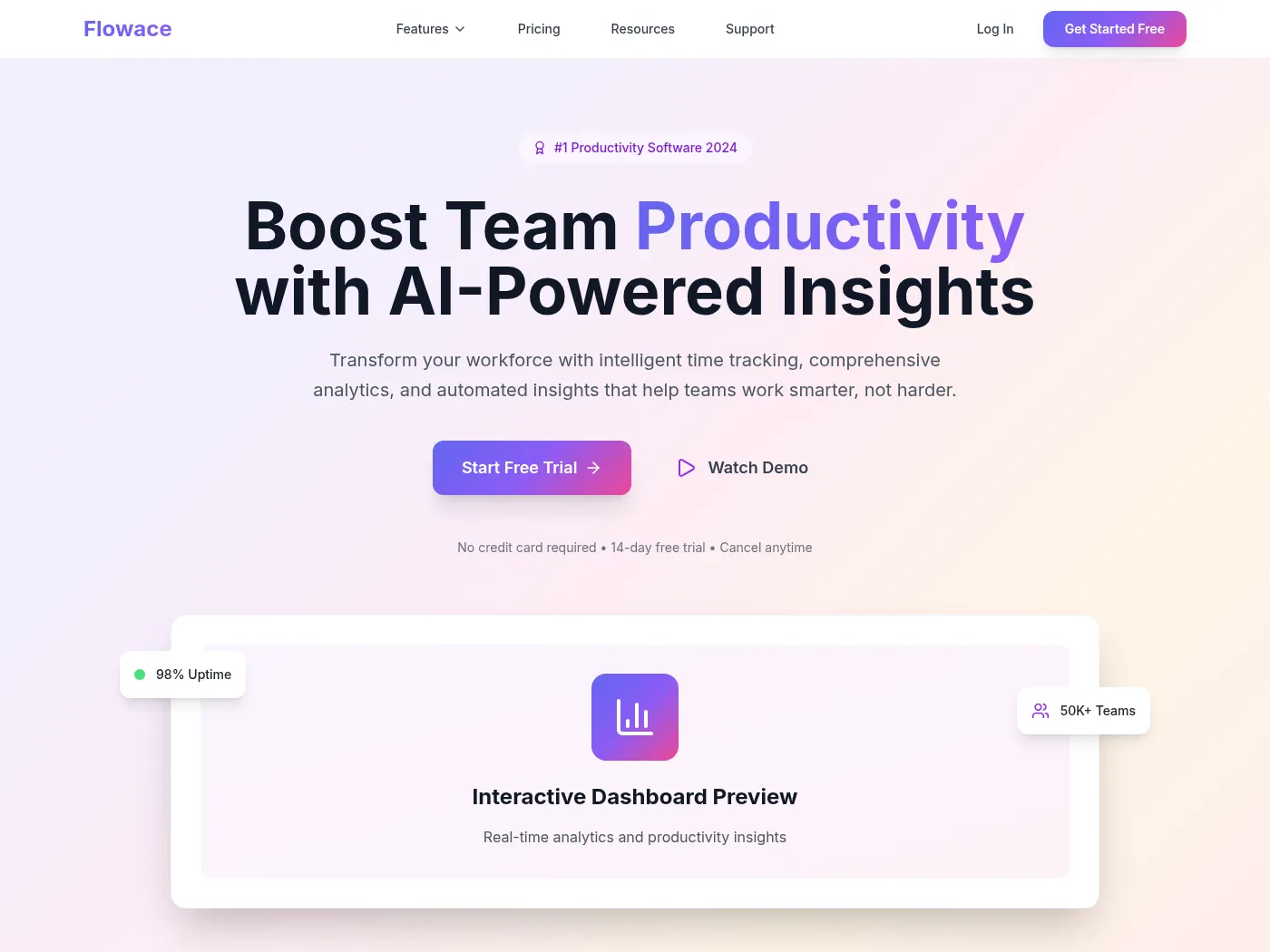 Flowace.ai Home Page Clone