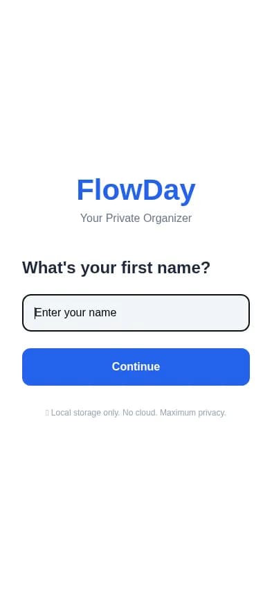 FlowDay: Offline-First Mobile & Web Organizer with Private Vault & Biometric Security