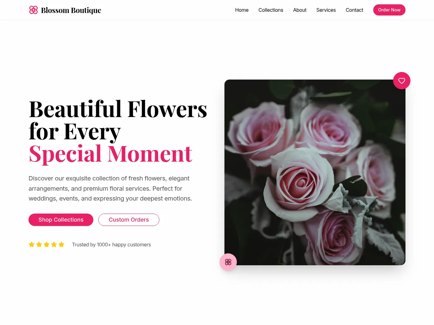Blossom Boutique Landing Page