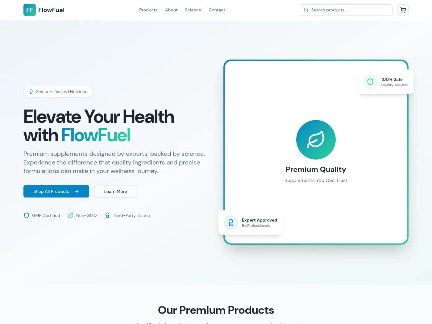 FlowFuel Pro Supplement E-Commerce Website