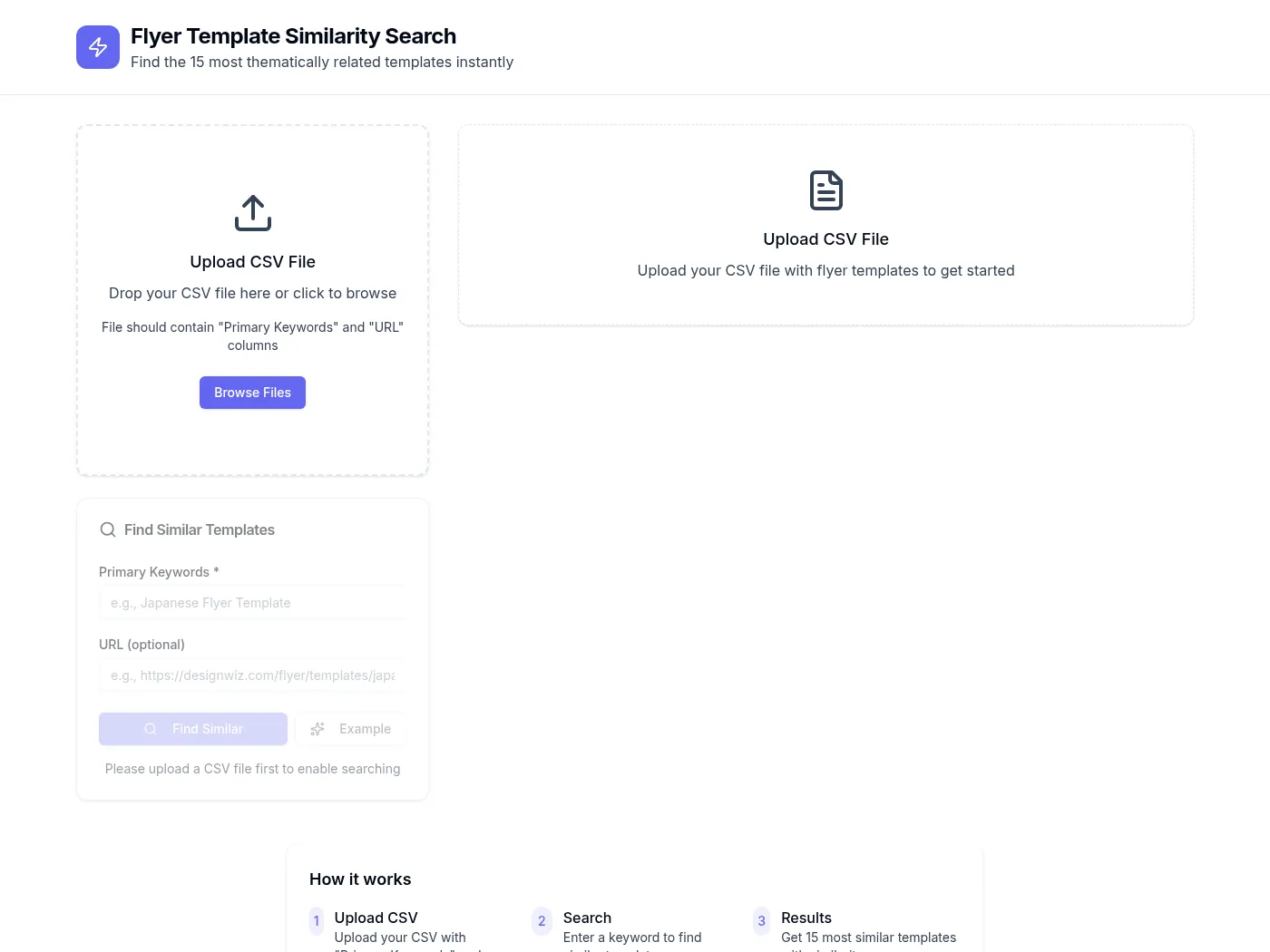 Flyer Template Similarity Search Tool