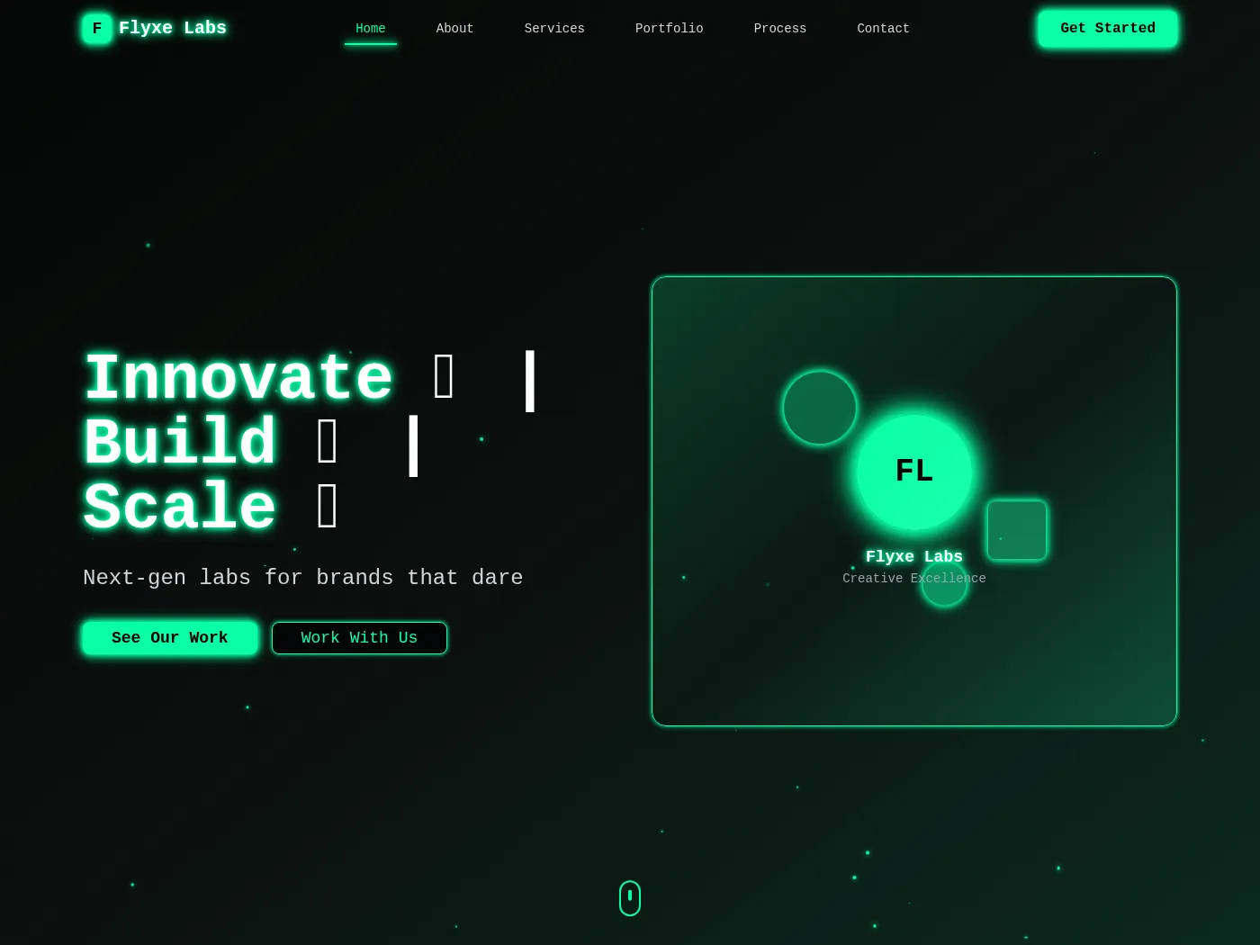 Flyxe Labs Neon Futuristic Marketing Agency Website