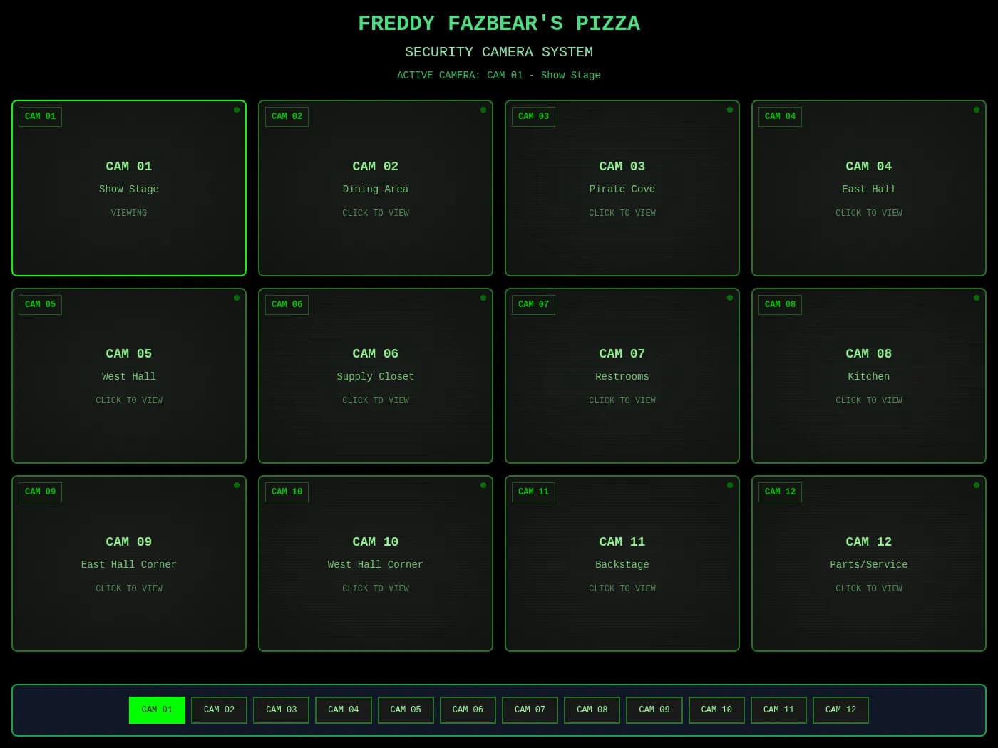 FNAF-Inspired Camera System Simulator